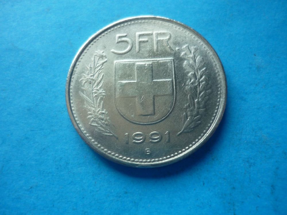 5 Fr. 1991 mit vertiefter Randschrift. (Gebraucht) in Waldstatt für CHF 65 – mit Lieferung auf ...