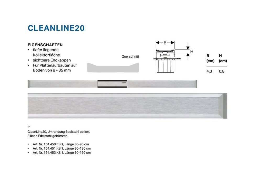 Duschrinne Geberit Cleanline20 | Kaufen auf Ricardo