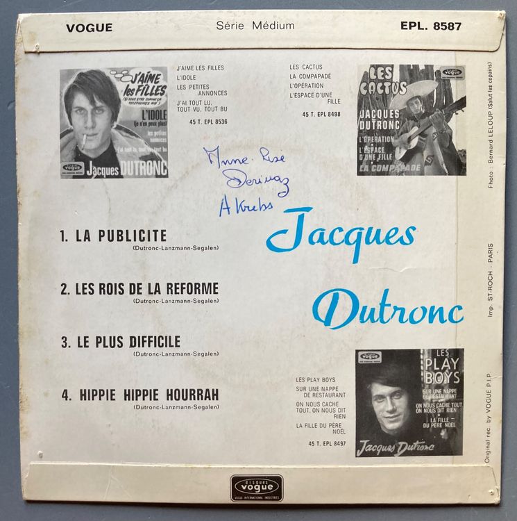 JACQUES DUTRONC - LA PUBLICITE (Gebraucht) in Poliez-Pittet für CHF 4 ...