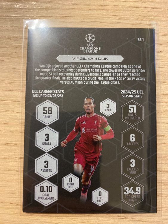 Topps Match Attax 25/26 Black Edge Van Dijk BE1 (Neu (gemäss Beschreibung)) in Zürich für CHF 3 ...