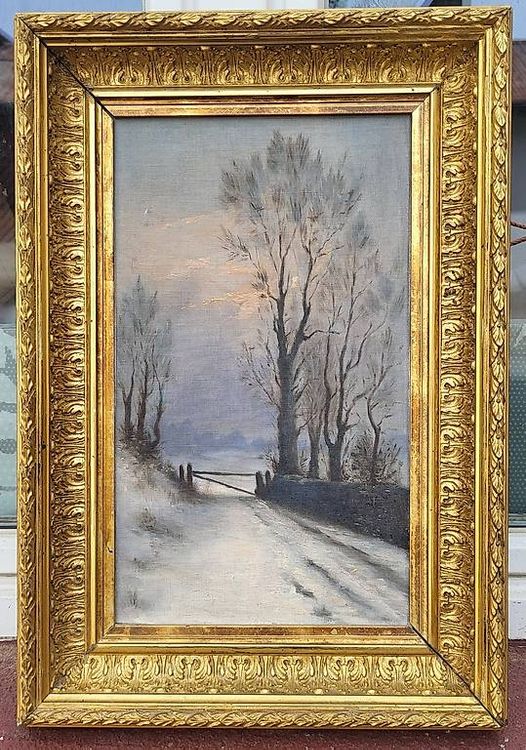 Tableau huile sur toile marouflée avec beau cadre doré. 1900 (Gebraucht ...