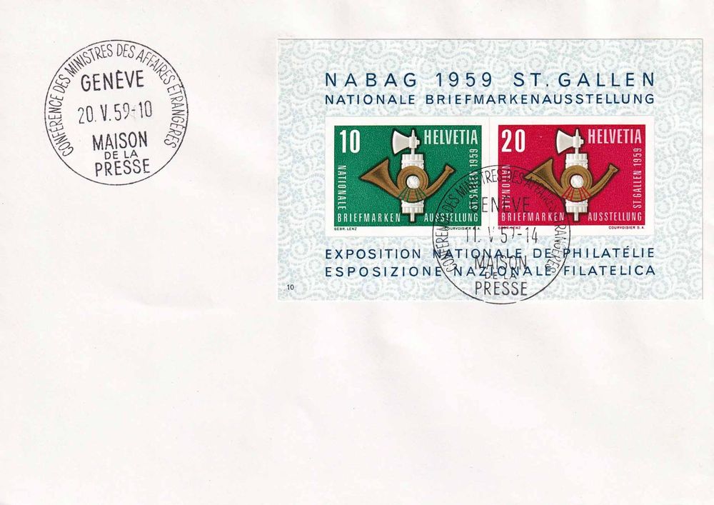 1959, NABAG-Block Nr. W38 auf Blanco-Brief mit Sonderstpl. (Gebraucht ...