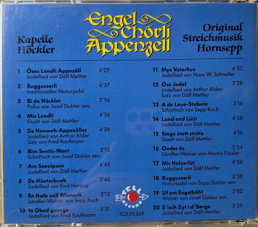 Engel Chörli Appenzell © 1989 Tell Record Swiss Folklore (Gebraucht) in ...