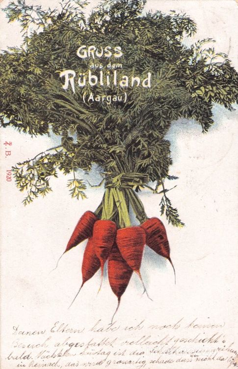 Rübliland Rüebliland // 1905 ein Bund Riebli (Gebraucht) in Basel für ...