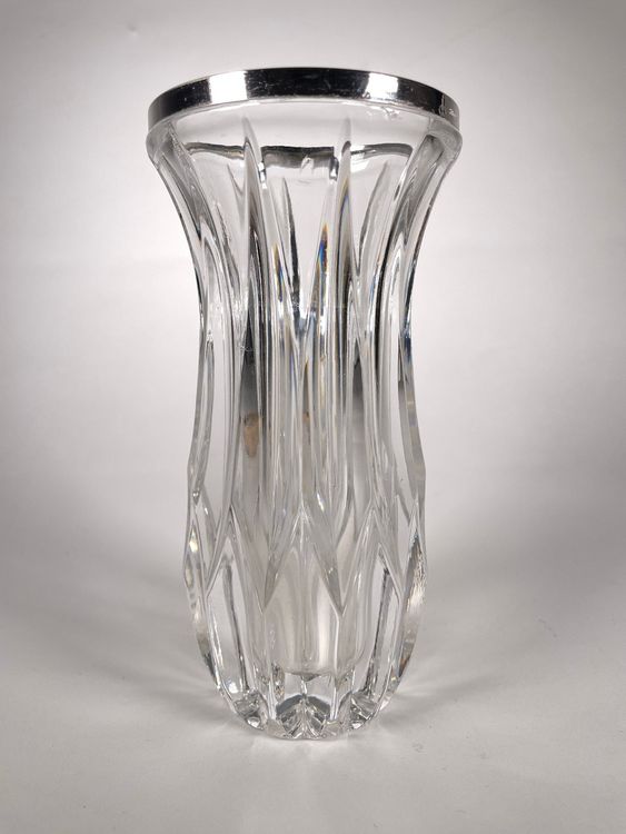 Kristall Vase Emil Hermann mit 800er Silberrand | Kaufen auf Ricardo