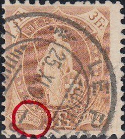 72E.2. Pf. brauner Punkt unter N von Franco, Stecherzeichen (Gebraucht ...