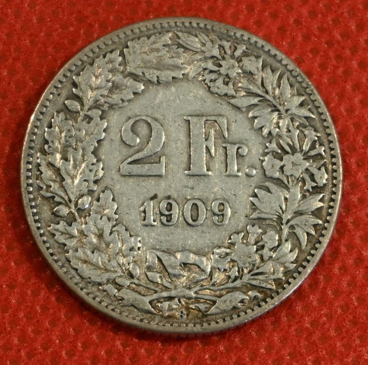 2 Franken 1909 Silber nur 300'000 stk. (Gebraucht) in Winterthur für CHF 12 – mit Lieferung auf ...