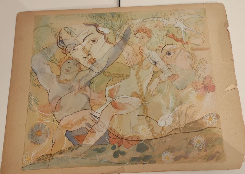 Aquarelle originale gravure, XXe siècle | Kaufen auf Ricardo