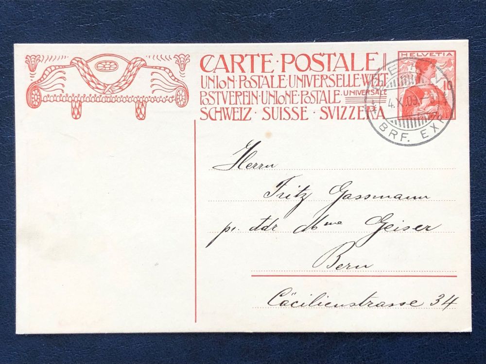 Antike Postkarte 1909, Helvetia rot 10 Rp, siehe Text! (Gebraucht) in ...