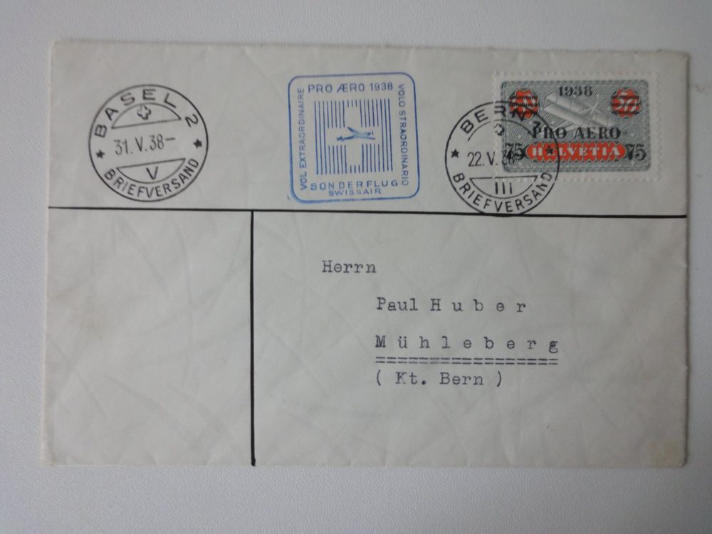 60.) 1938 - Pro Aero 1938 Basel-Bern | Kaufen auf Ricardo