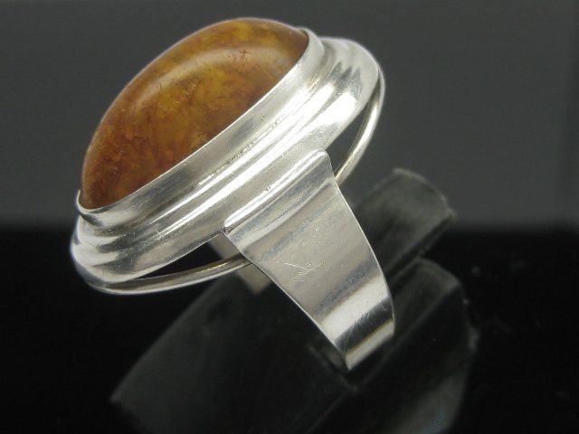 ANTIK Ring Silber 835 Fischland echter Bernstein Gr. 56 | Kaufen auf ...