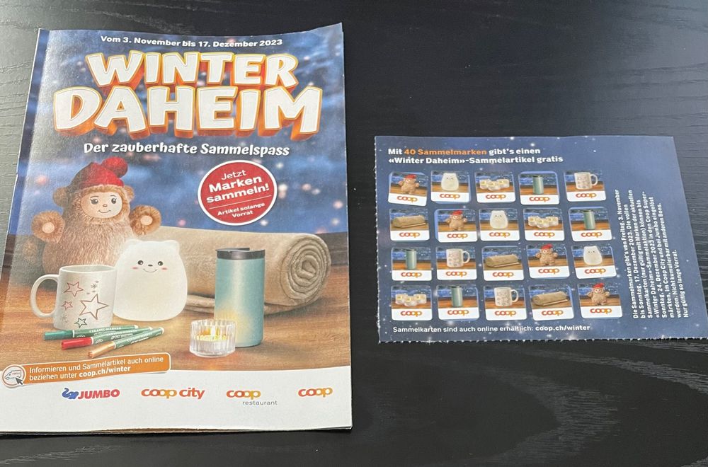Coop WINTER DAHEIM - 40 Sammelmarken, ab CHF 1.00 (Gebraucht) in Lengwil für CHF 10 – mit ...