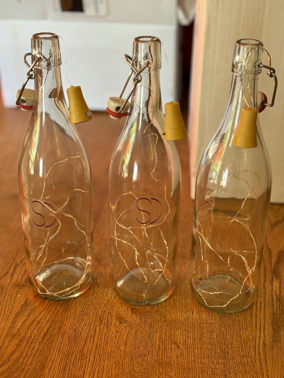 11x Deko-Flaschen mit Solar Lichterkette, Herbst Deko 🍁🍂 (Defekt) in ...