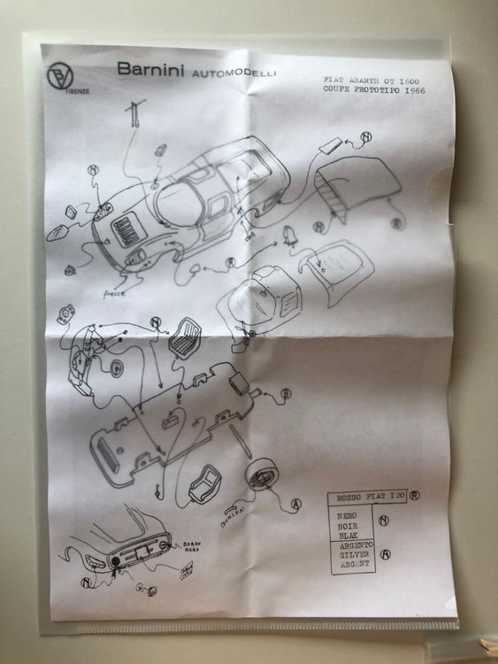 FIAT ABARTH 1600 OT COUPE PROTOTIPO – BARNINI Bausatz 1/43 (Neu (gemäss Beschreibung)) in ...