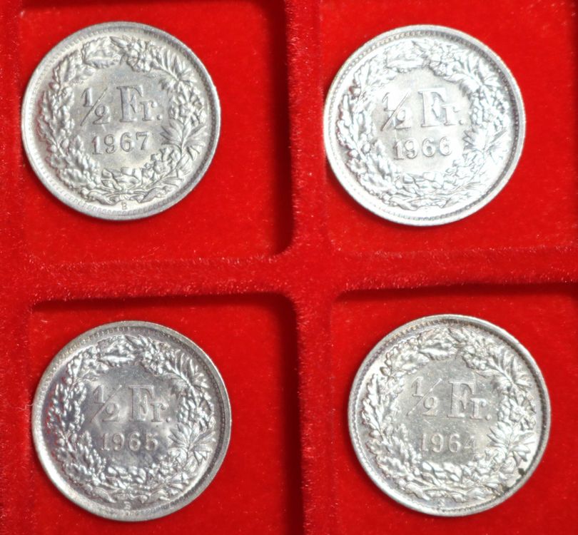 50 Rappen Lot Silbermünzen 1964, 1965, 1966, 1967 | Kaufen auf Ricardo