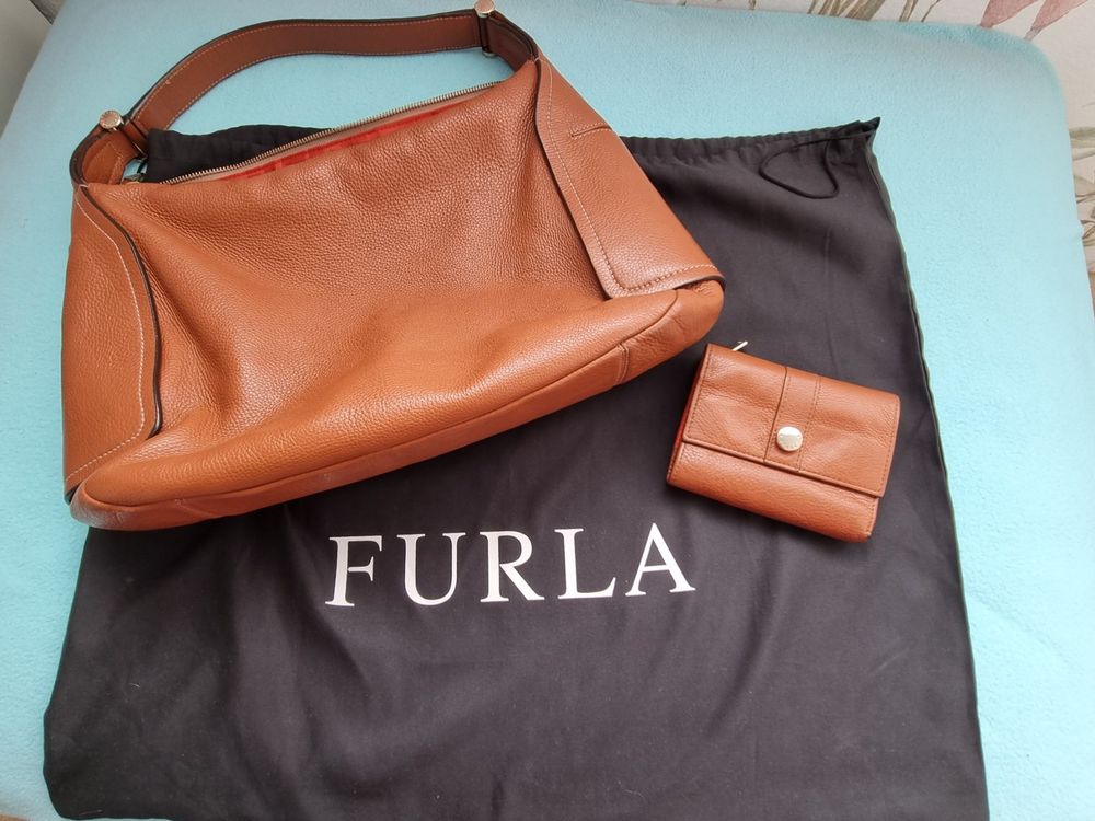 Original Furla Tasche mit Geldbörse Farbe Congnac | Kaufen auf Ricardo