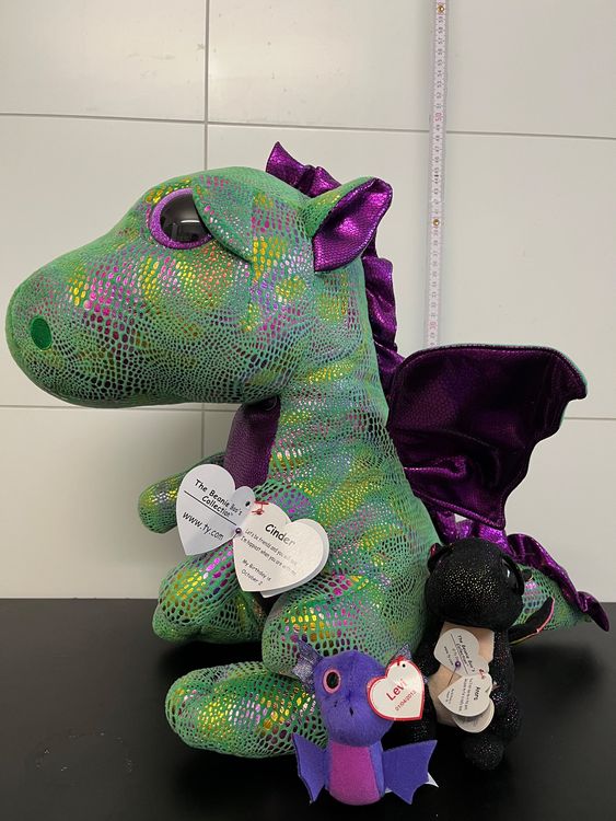 Glubschi "Drachen": ty Cinder 40cm, ty Anora, ty Levi :-) (Gebraucht ...