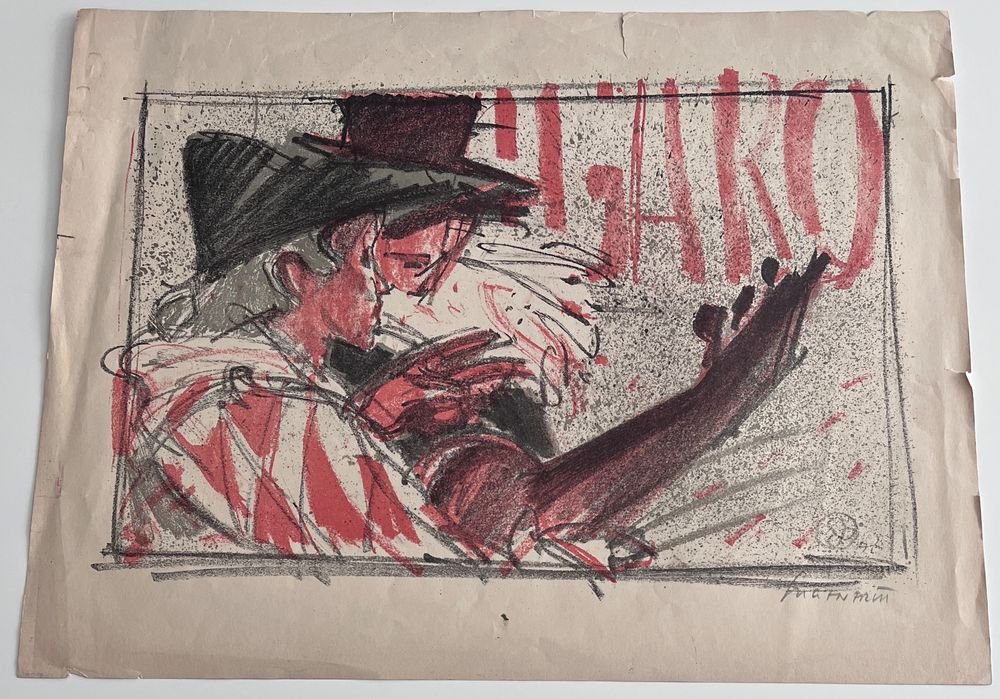 Interessante Lithografie Unleserlich Signiert | Kaufen auf Ricardo