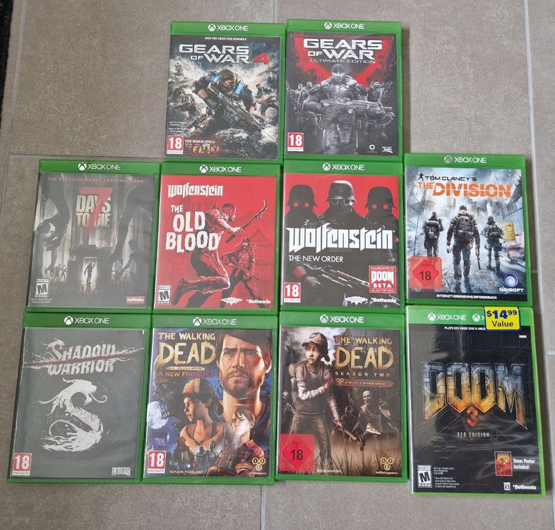 Xbox One Games 10 Stück! Wolfenstein, Walking Dead, Doom uvm | Kaufen ...