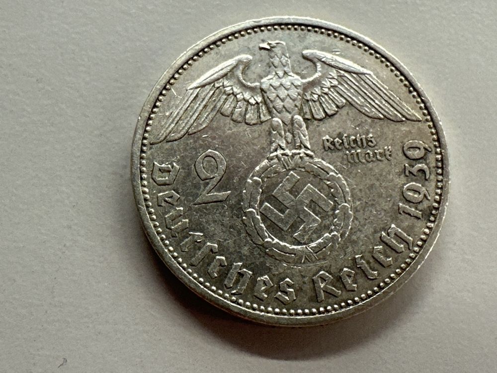 2 Deutsche Reichsmark Silber 1939 Paul von Hindenburg | Kaufen auf Ricardo