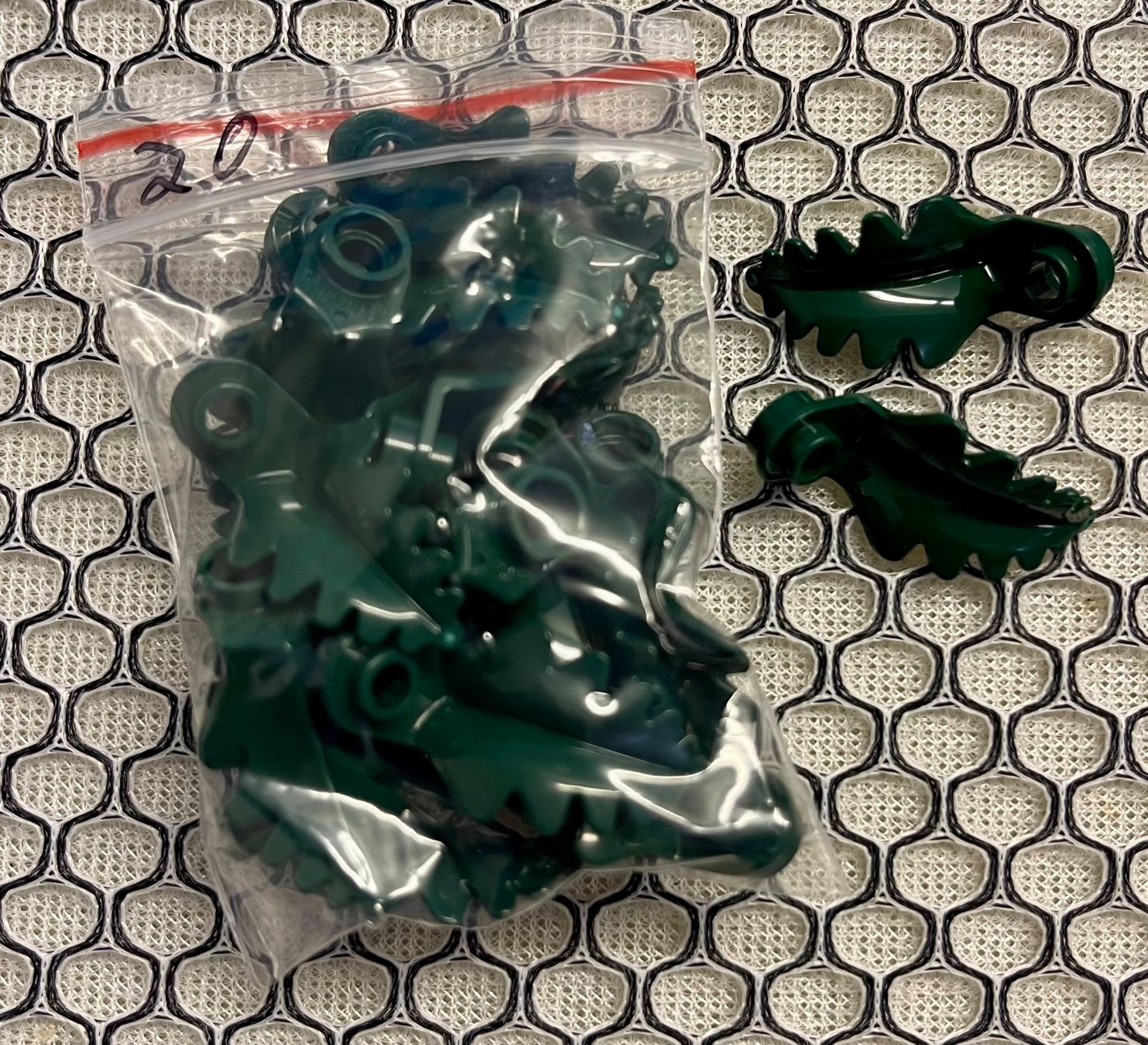 Lego 20 x Plant Plate, Round 1 x 1 with Curved, Upright 2682 (Gebraucht ...