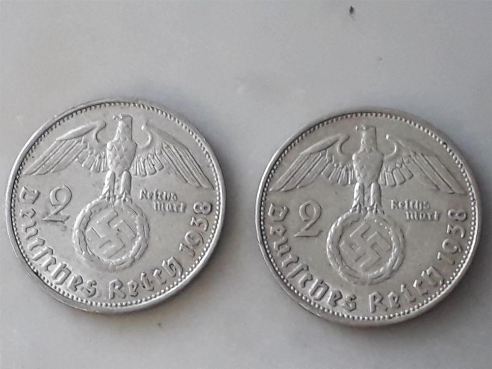 2 Stück 2 Deutsche Reichsmark * 1938 | Kaufen auf Ricardo