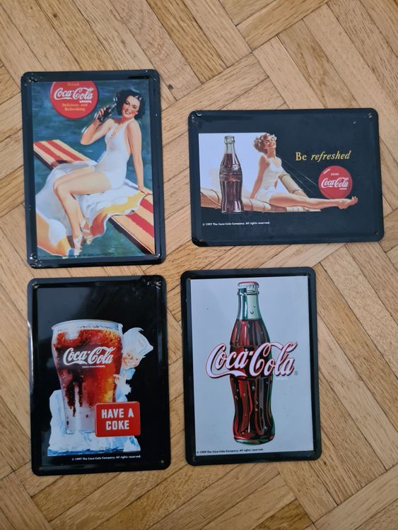 6er Set Coca-Cola Blechschilder Retro Vintage (Pin-up) (Gebraucht) in ...