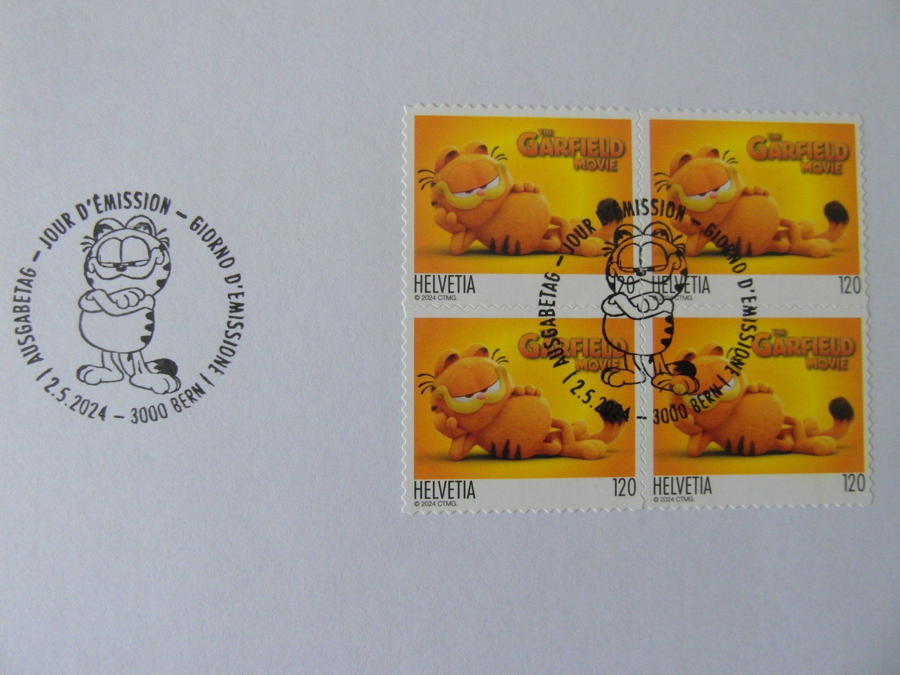 2024 Garfield Viererblock Ausgabetag Stempel nicht im Abo (Neu (gemäss ...