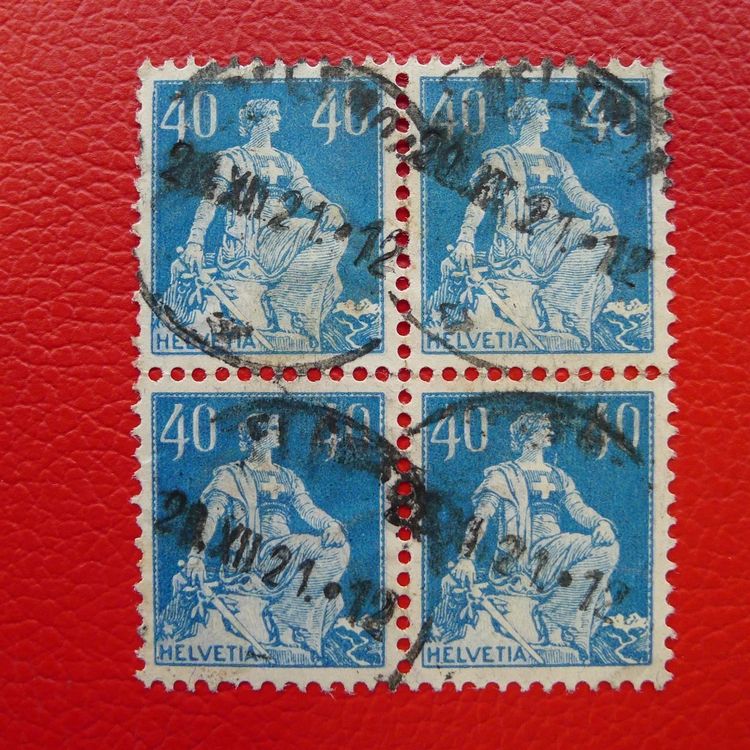 Helvetia m.Schwert: Nr.156 Vierer-Block von DELEMONT, 600.- (Gebraucht) in Sursee für CHF 30 ...