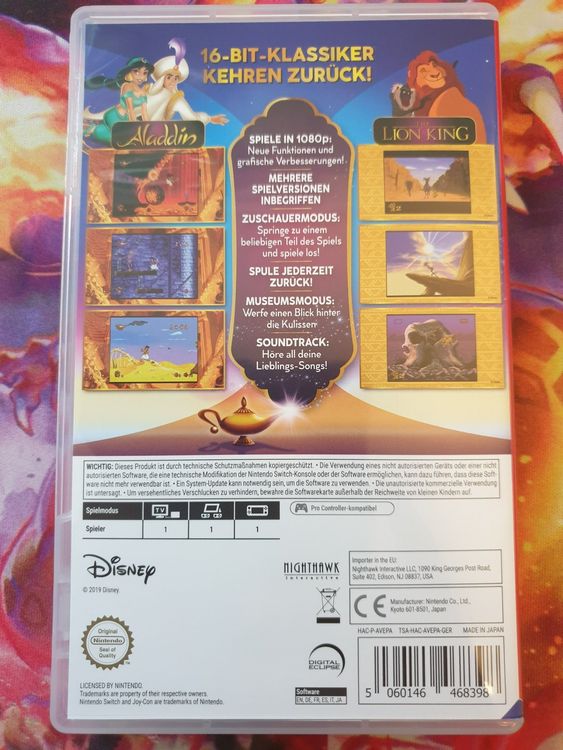 Disney Classic Games Aladdin & The Lion King Nintendo Switch (Neu ...