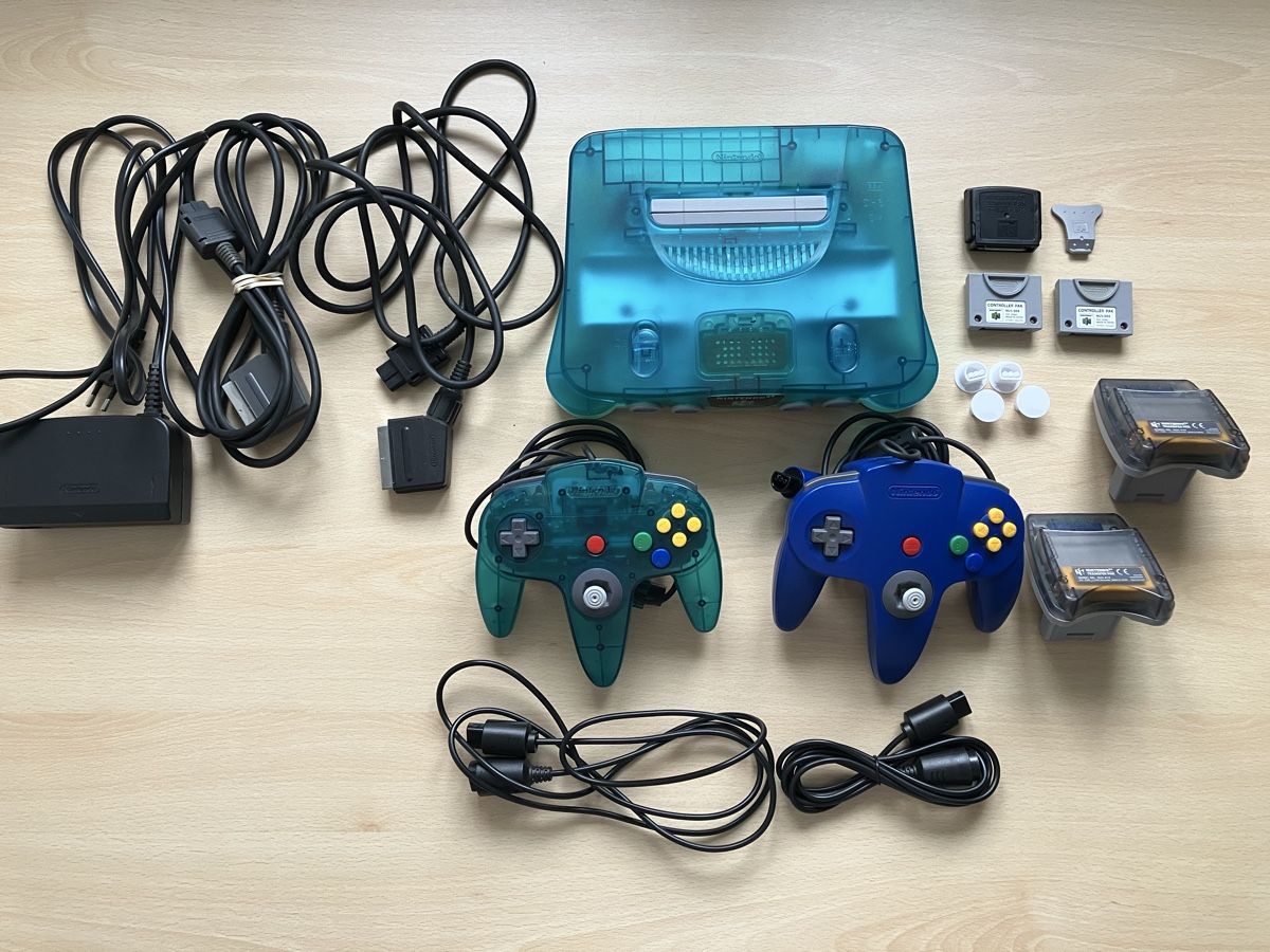 Nintendo 64 Clear Blue (1999) + 2 Manettes + Accessoires (D'occasion) à ...