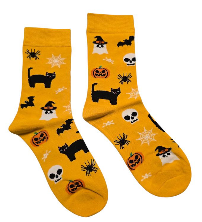 Socken Katzen/Cats/Helloween/Kürbis/Geist/Spinne/Fledermaus (Neu und ...