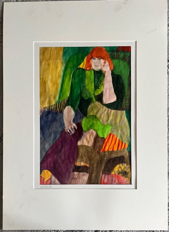 Iseut Bersier (1935-2022)Farbenfrohes Aquarell von eine Dame (Gebraucht) in Root für CHF 264 ...