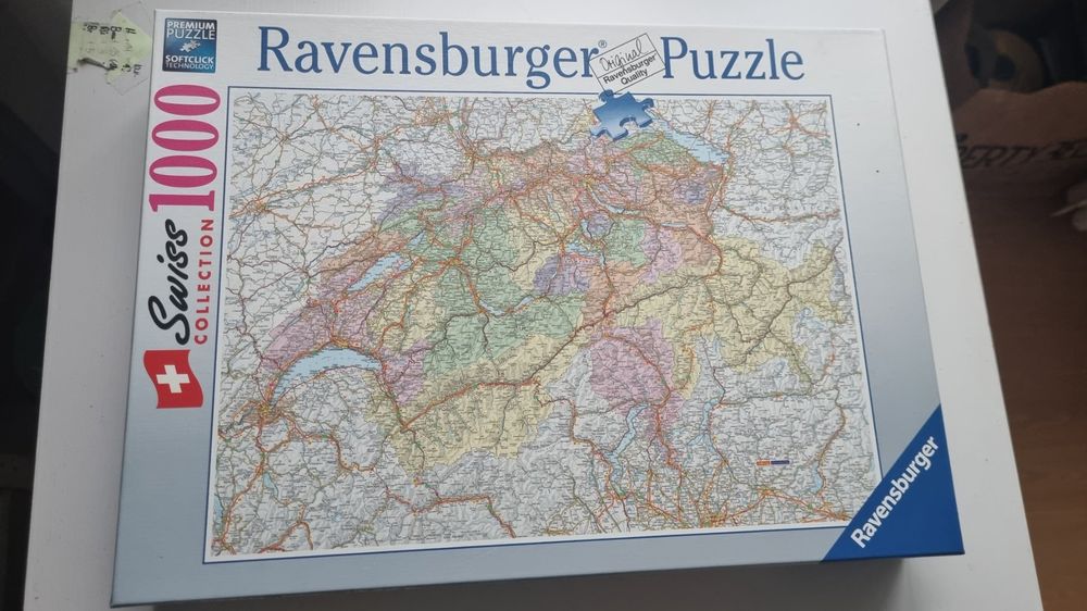 Ravensburger Puzzle 1000 Teile Schweiz Landkarte Vintage (Gebraucht) in Rain für CHF 1 – mit ...