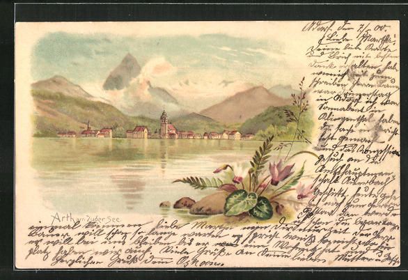 Litho Arth am Zuger See, Gesamtansicht | Kaufen auf Ricardo