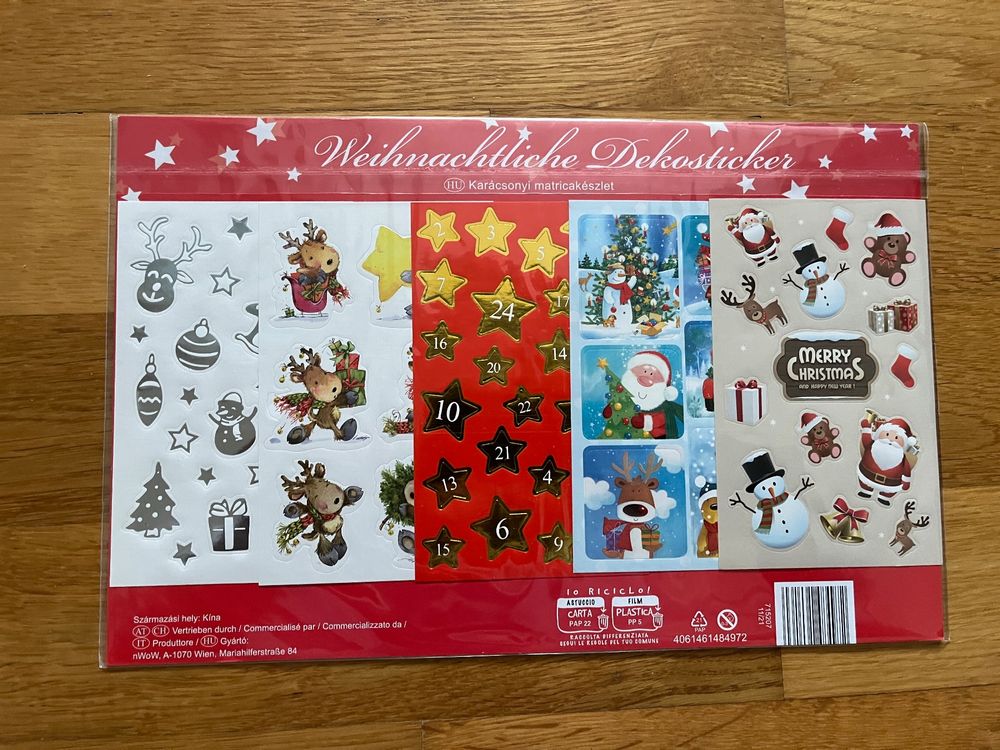 Stickers / Aufkleber für Weihnachten, Set mit 10 Bogen (Neu und ...
