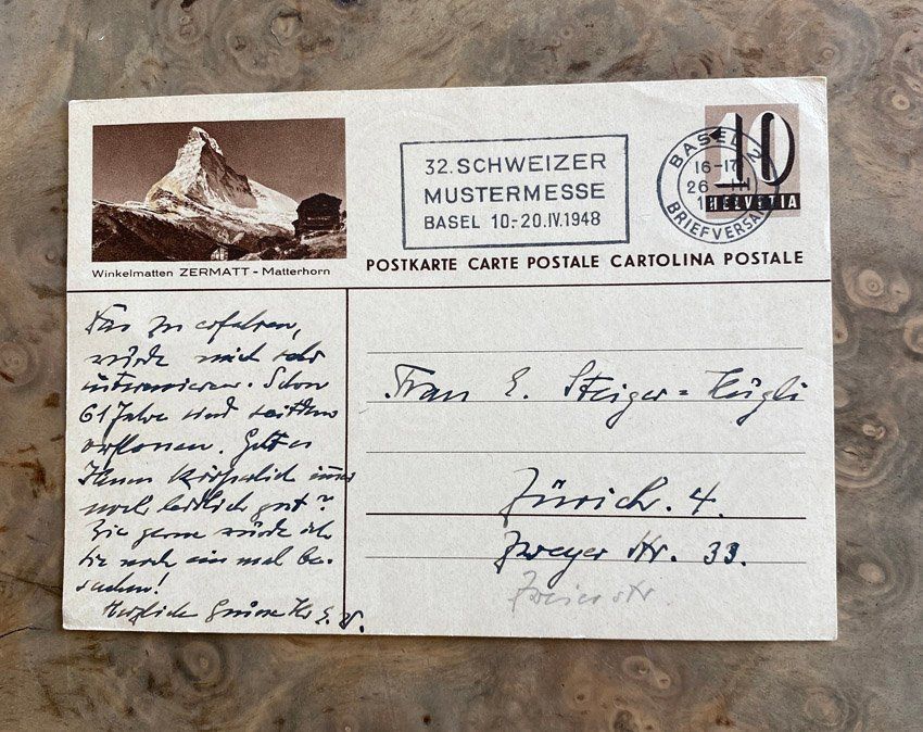 Alte Postkarte 1948 mit schönem Stempel | Kaufen auf Ricardo