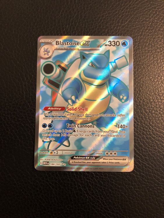 Pokémon 151 Blastoise ex Full Art 184/165 NM Ab 1 (Gebraucht) in ...