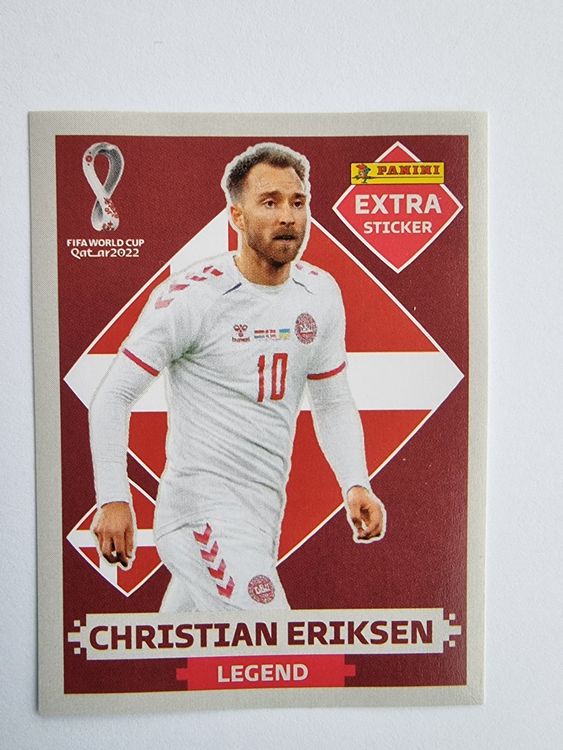 Panini WK 2022 Extra Sticker Christian Eriksen Burgund | Comprare su ...