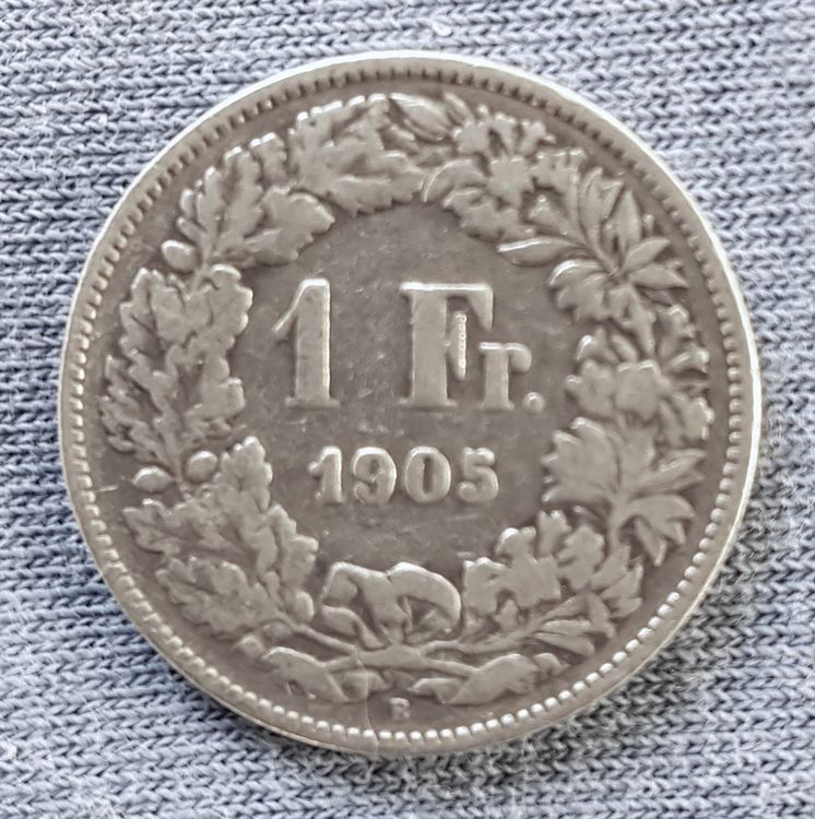 1 Franken 1905 uralte sehr rare Silbermünze ab nur 1 Fr !!! | Kaufen auf Ricardo