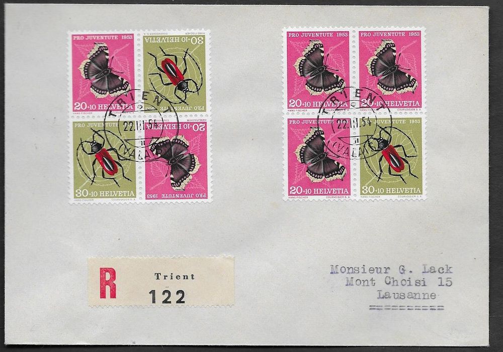 1953 R/Brief o TRIENT Z41/II + Z39 4erBlocks selten ab 1.- | Kaufen auf Ricardo