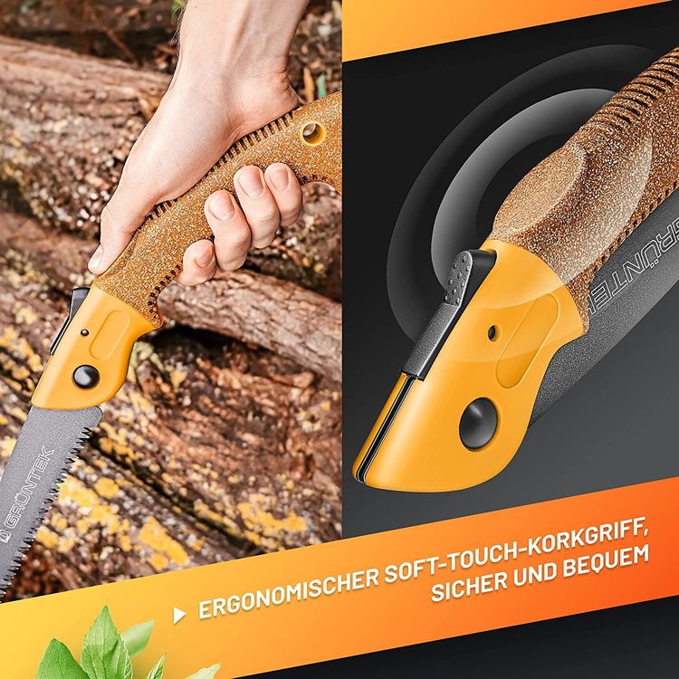 Klappsäge 18cm Teflon-Karbonstahlklinge mit Korkgriff (Neu und ...