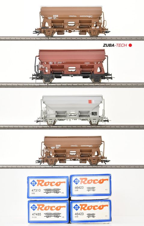 Roco 4x Selbstentladewagen der SNCB/DSB/SBB H0 WS mit OVP (Gebraucht ...