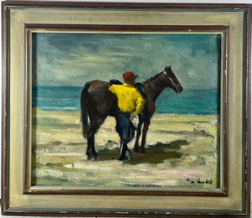 Grosse Gemälde von Pferd mit Reiter , Unleserlich Signiert (Gebraucht) in Root für CHF 109 – mit ...