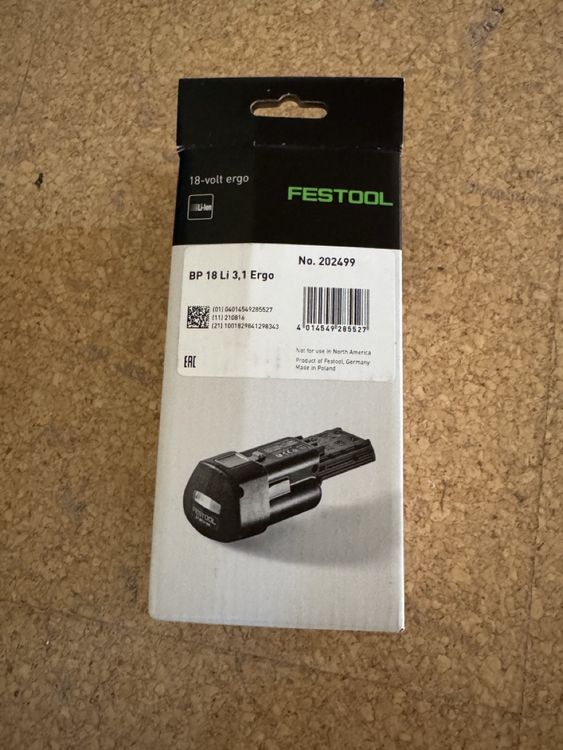 Festool BP 18 Li 3,1 Ergo Akku 18V - Neu ! (Neu und originalverpackt ...