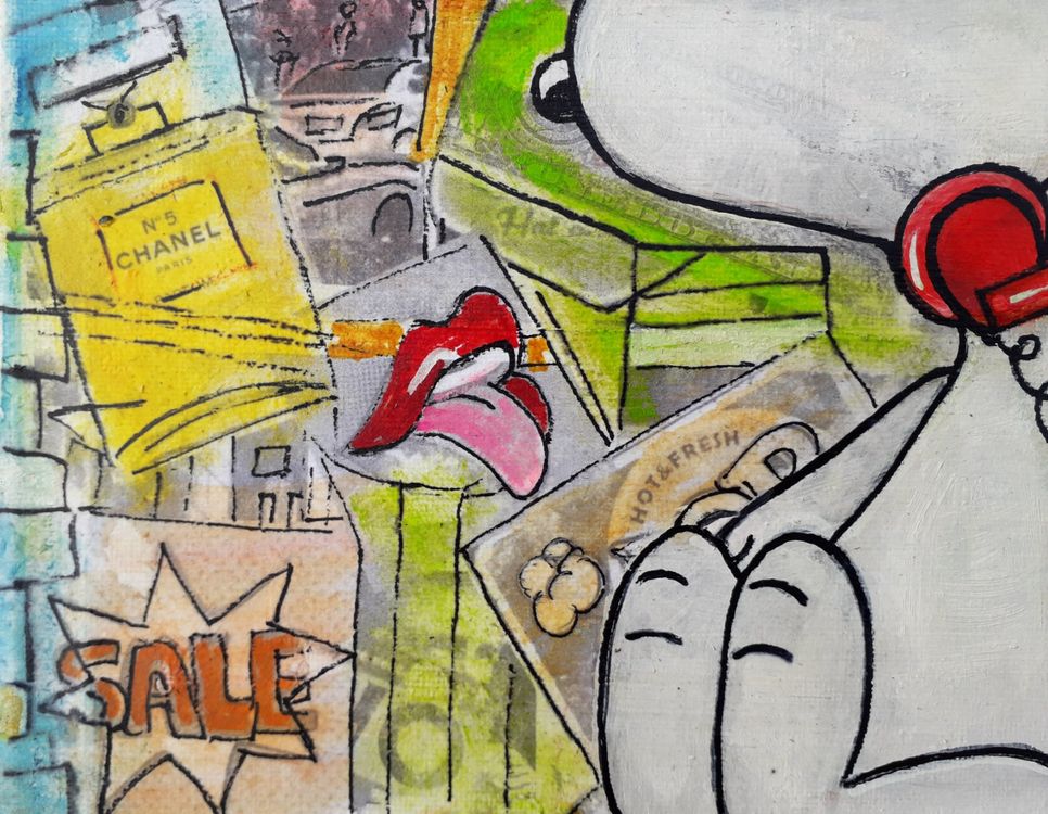 Gemälde Pop Art Snoopy Peanuts Künstler: Manuela Reitz | Acheter sur Ricardo