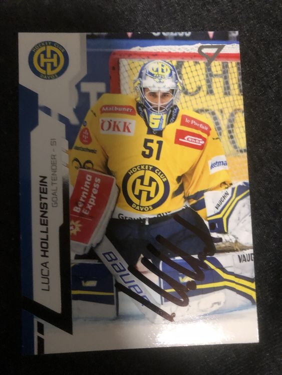 Luca Hollenstein HCD EVZ Hockey Card signiert (Gebraucht) in ...