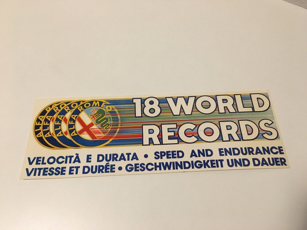 Sticker - Aufkleber - ALFA ROMEO - 18 WORLD RECORDS | Kaufen auf Ricardo