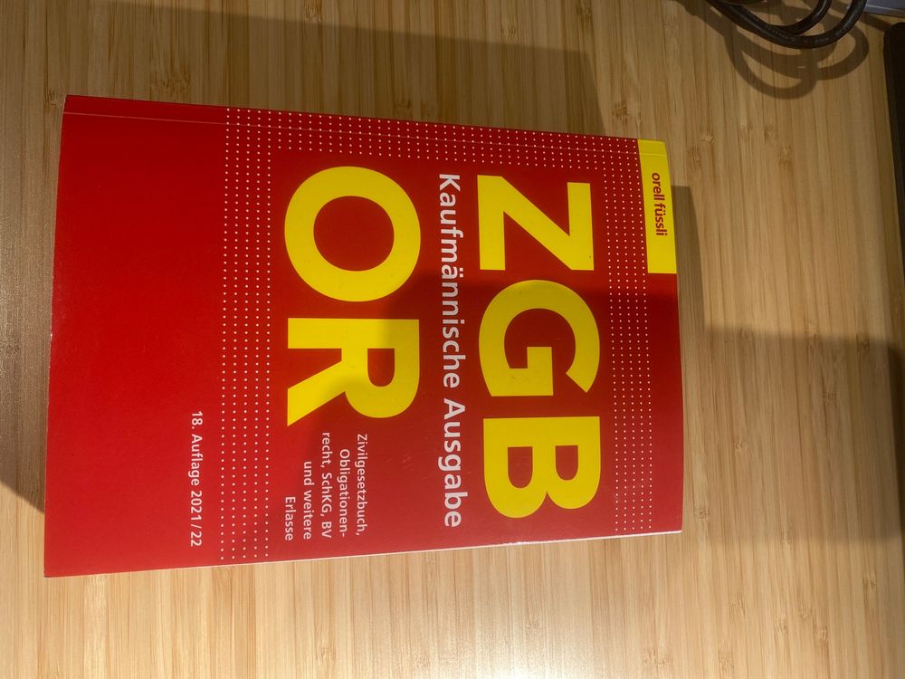 ZGB / OR 18. Auflage 2021/22 (Gebraucht) in Kirchberg BE für CHF 6 ...