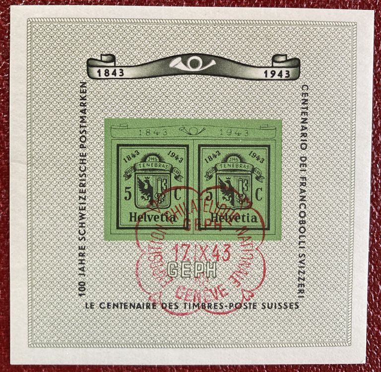 GEPH Block 1943 W18 ET gestempelt, SBK 60 Fr. | Kaufen auf Ricardo